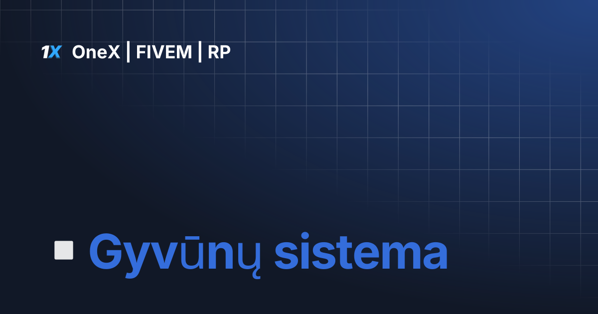 ️Gyvūnų sistema | OneX | FIVEM | RP